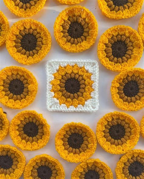 Crochet Sunflower Granny Square Artofit
