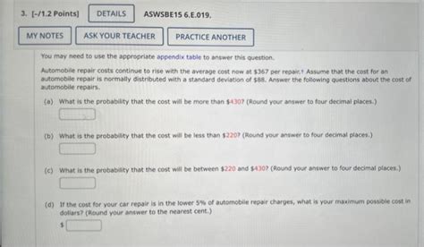 Solved You May Need To Use The Appropriate Appendix Table To