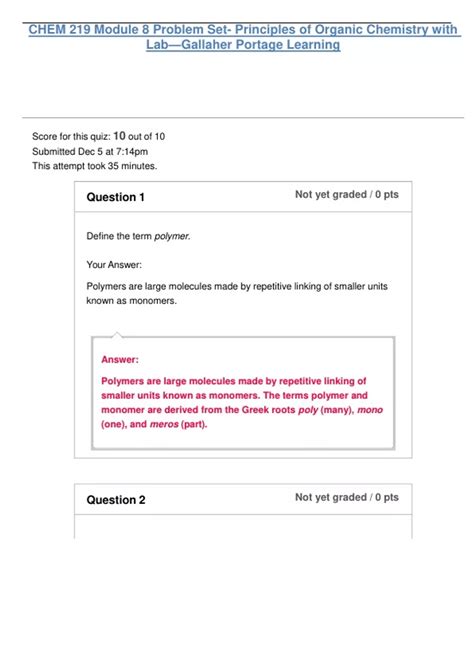 chem 219 combination problem set frommodule 2 to module 8 lab