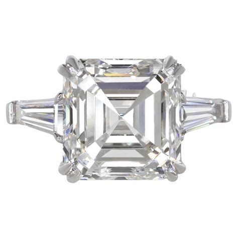 Stunning 409 Carat Asscher Cut Diamond Platinum Ring At 1stdibs