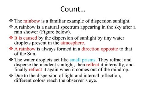 The Dispersion Of Light Physiscs Unit Sixpptx Photography Arts And