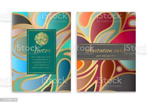 추상적인 다채로운 인사말 카드 디자인 고급 벡터 장식 템플릿 초대 전단지 메뉴 브로셔 벽지 장식 포장 또는 원하는 아이디어에 적합합니다 0명에 대한 스톡 벡터 아트 및 기타