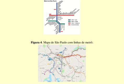 Mapa da localização das linhas de metrô da cidade de São Paulo