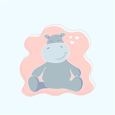 Premium Vector Cute Hippo Vector Illustration