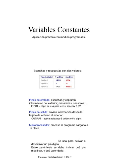 Variables Constantes 2 Pdf Arduino Arquitectura De Computadores