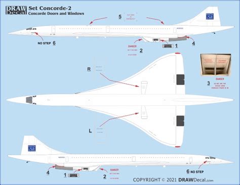 Concorde Door Window And Details Draw Decal 44 Concorde 02