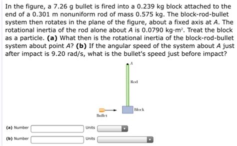Solved In The Figure A 7 26 G Bullet Is Fired Into A 0 239 Chegg