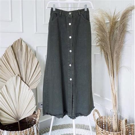 Jual Rok Button Button Skirt Rok Jeans Rok Jeans Kancing Rok