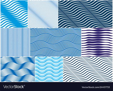 Chaotic Waves Seamless Pattern Curve Lines Vector Image