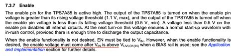 TPS7A85 Can V EN Be Greater Than V In Power Management Forum Power Management TI E2E