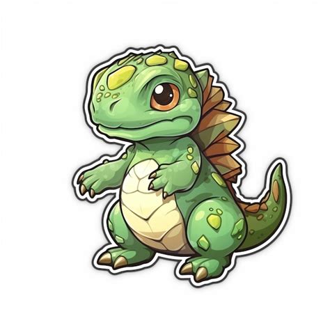 Premium Ai Image A Cartoon Green Dragon With A Yellow Eye And A White