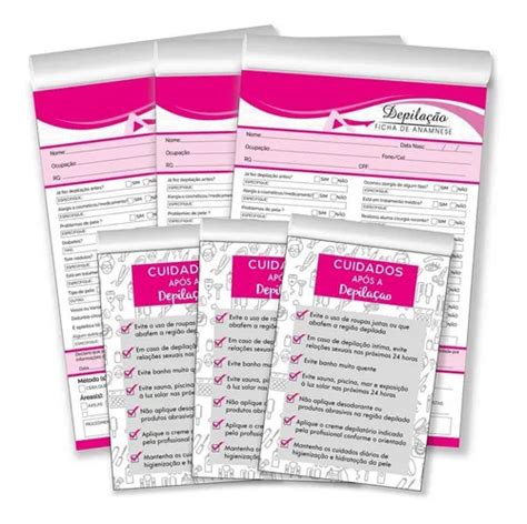 Ficha Anamnese Para Depilação Checklist Cliente 6 Blocos Parcelamento