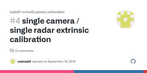 Single Camera Single Radar Extrinsic Calibration Issue Tudelft Iv Multi Sensor