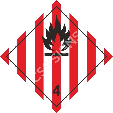 Class 41 Flammable Solid Adr Hazard Label Sign Shop Ireland Css Signs