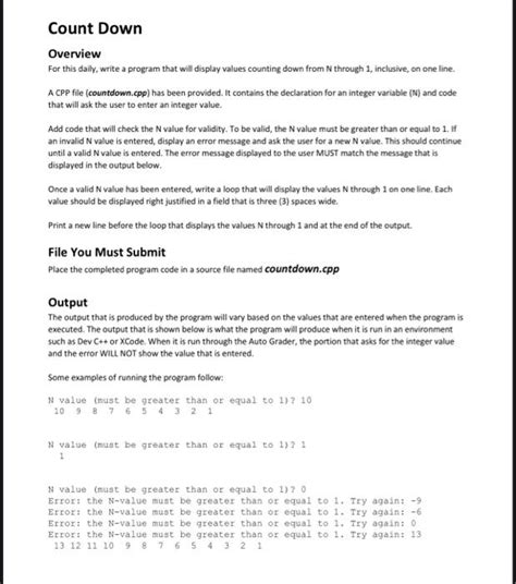 Solved Overview For This Daily Write A Program That Will