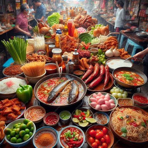The Aroma Of Streets Food Fills The Air With Enticing Scents Premium