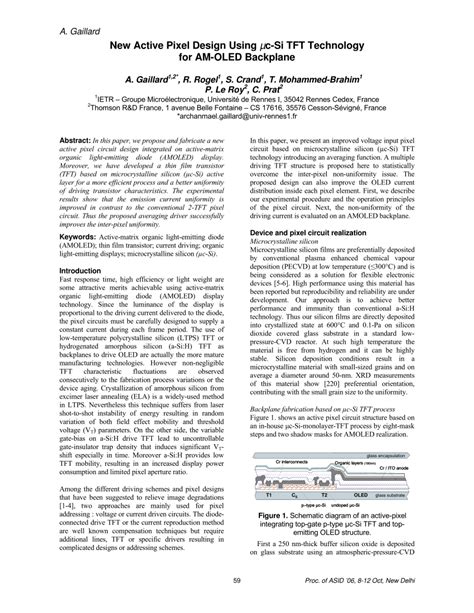 Pdf New Active Pixel Desing Using µc Si Tft Technology For Am Oled