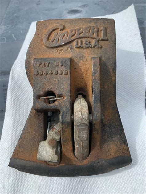 Vintage Chopper 1 Usa Spring Loaded Wedge Splitting Maul Axe Ax Head