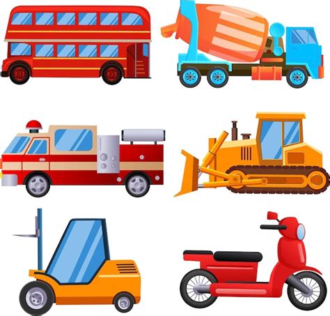 Premium Vector City And Construction Vehicles Set