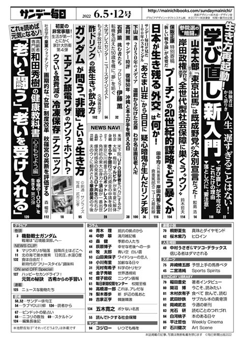 サンデー毎日2022年6月 5日号 毎日新聞出版