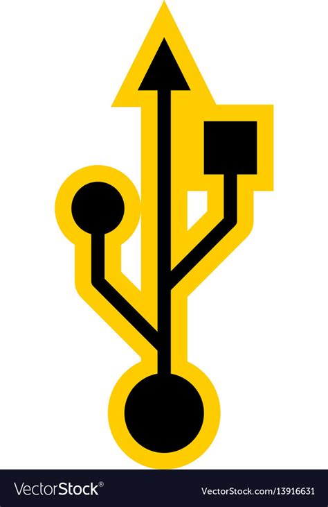 Usb Port Sign Universal Serial Bus Symbol Vector Image
