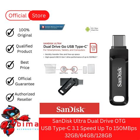 Sandisk Usb Flashdisk Flashdrive Otg Type C 32gb 64gb 128gb Sandisk