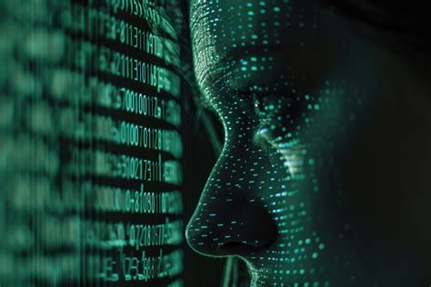 Artificial Intelligence Theme With Female Face And Binary Code Premium Ai Generated Image