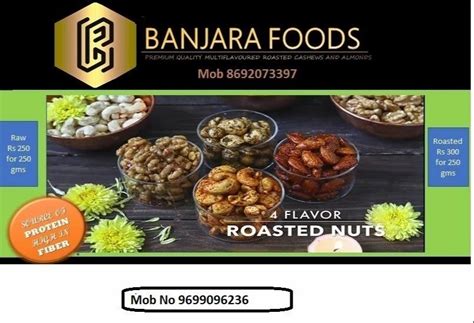 Banjara Foods Full Medium Size Roasted Kaju Badam Packaging Size 500