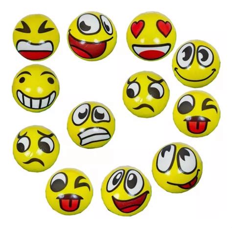 Kit 12 Bolinhas Bola Macia Emoji Feliz Anti Stress Mercadolivre