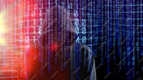 Premium Photo Hooded Hacker Man On Numbers Background Hack Concept