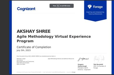 Akshay Shree On Linkedin Agilemethodology Cognizant Infosys Virtualexperience