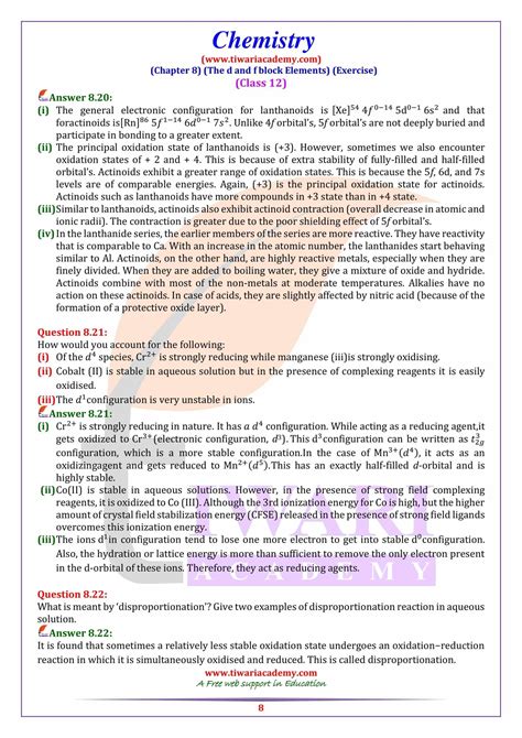 Ncert Solutions For Class 12 Chemistry Chapter 8 In Hindi And English