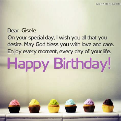 Happy Birthday Giselle Cakes Cards Wishes