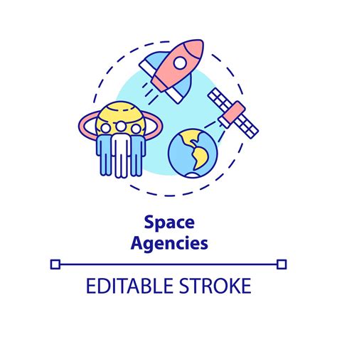 Space Agencies Concept Icon Cosmos Exploration Missions Institution Example Abstract Idea Thin