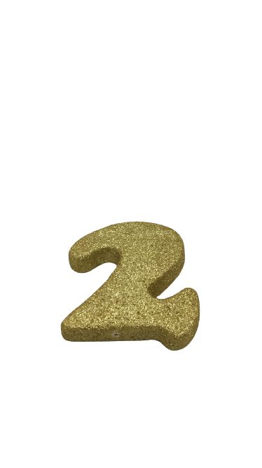 Poly Glitter Number Gold No