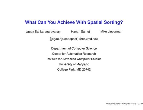 spatial sorting gpu good what can you achieve with spatial sorting