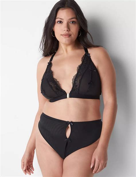 Mesh Split Gusset Thong Lanebryant