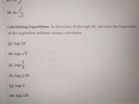 solved calculating common logarithms in exercises 12