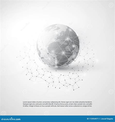 Abstract Cloud Computing And Global Network Connections Concept Design