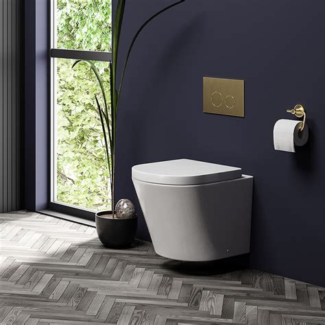 Arezzo Compact Topfront Flush Toilet Frame With Brushed Brass Flush