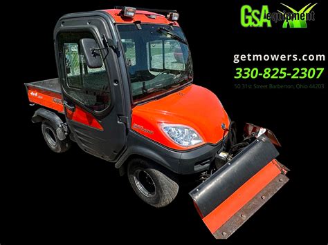 Kubota Rtv1100 4x4 Utility Vehicle With Cab And Front Blade Diesel