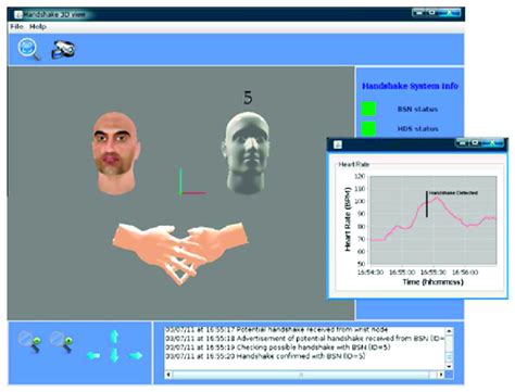 e shake graphical user interface gui during handshake detection event