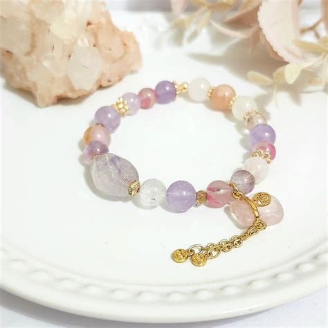 粉福袋招桃花人緣、打開心房之水晶紫晶薔薇輝石粉晶超七 仙晶手創｜手鍊手環人氣榜 Pinkoi