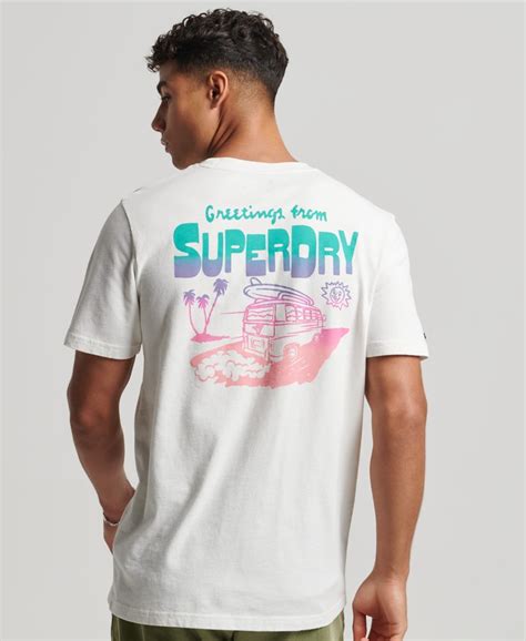 T Shirt Vintage Travel Sticker Da Uomo Superdry