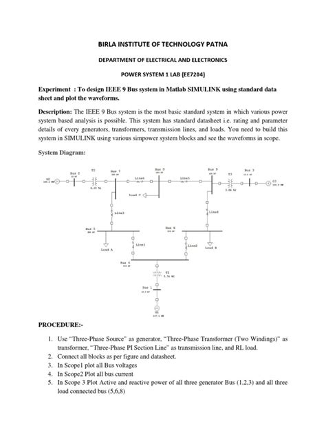 Ieee 9 Bus System Design And Waveform Analysis In Matlab Simulink Pdf