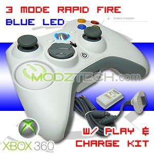 3 MODE XBOX 360 RAPID FIRE Controller 360 Turbo with BLUE LED Lights ...