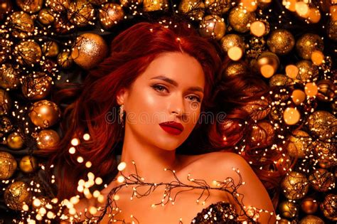 Flatlay Photo Of Gorgeous Classy Lady Lying In Shining Sparking