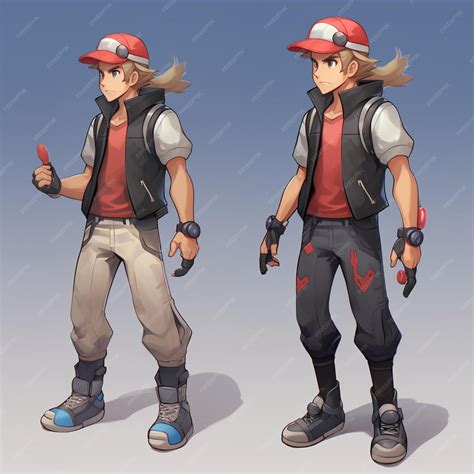 Premium Ai Image A Male Game Character Art White Background