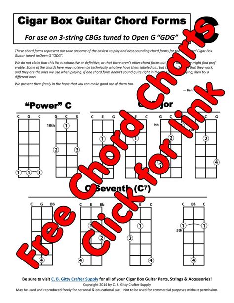 3 String Chord Chart Free Download Slide Guitar