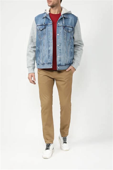 Джинсовая куртка комбинированная с капюшоном LEVI'S - цена 8616 ...